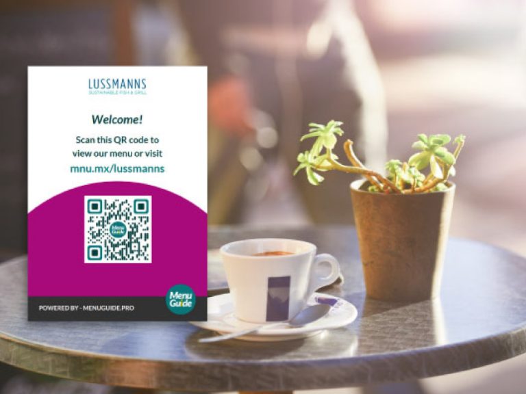 QR Code menu table talkers - Menu Guide